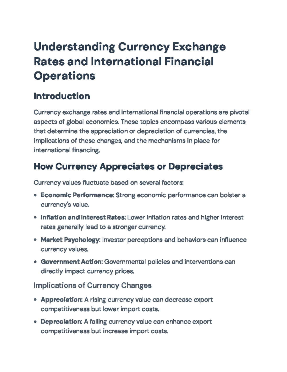 Understanding Currency Exchange Rates: Concepts & Implications (FIN 301 ...