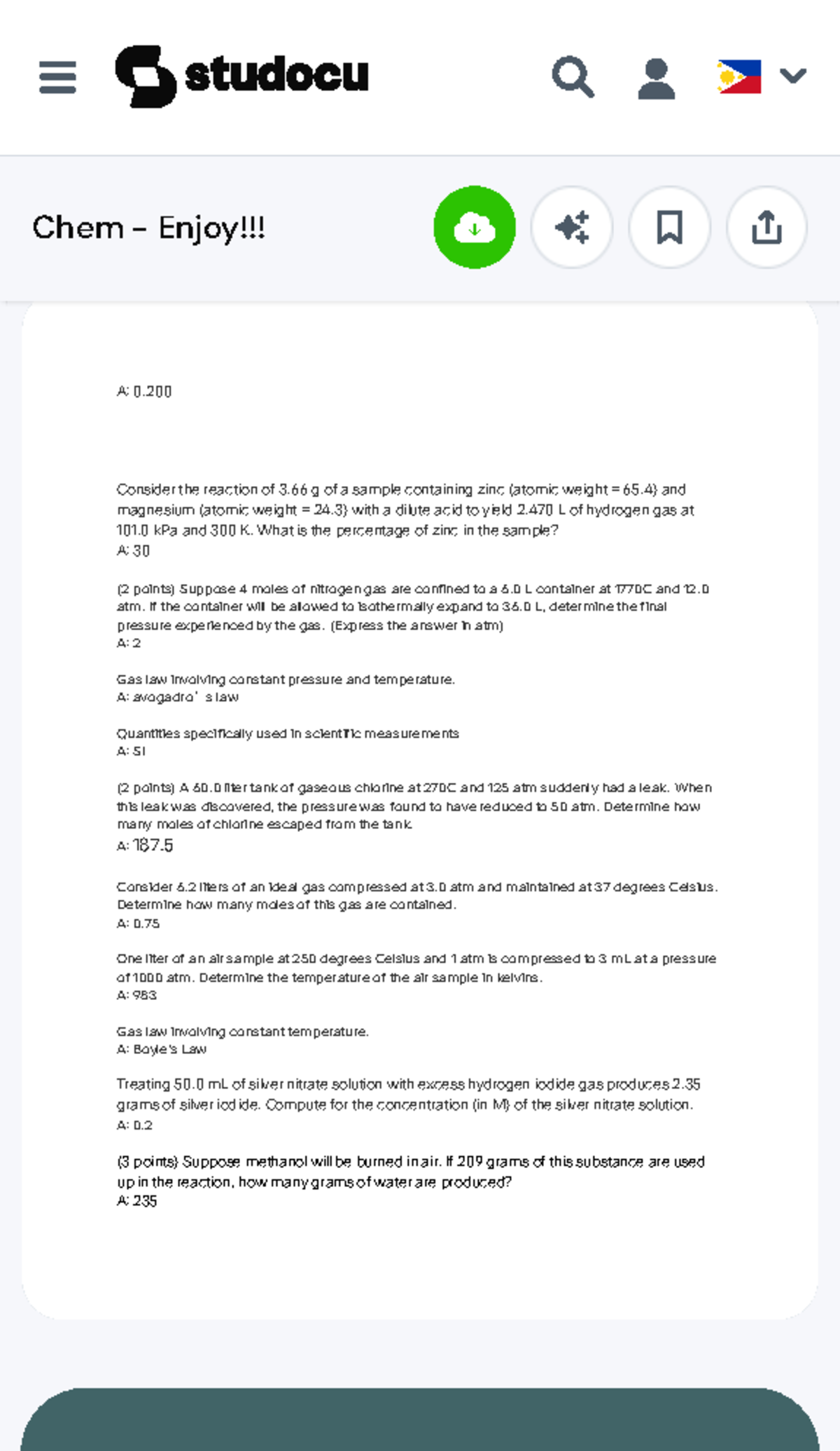 Chem - Midterm Exam Review - CHEM-112 Week 1 Principles - Studocu