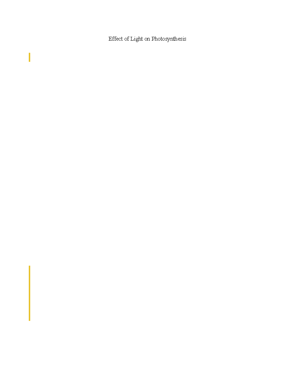 Photosynthesis Lab Report Studoc - Effect of Light on Photosynthesis ...