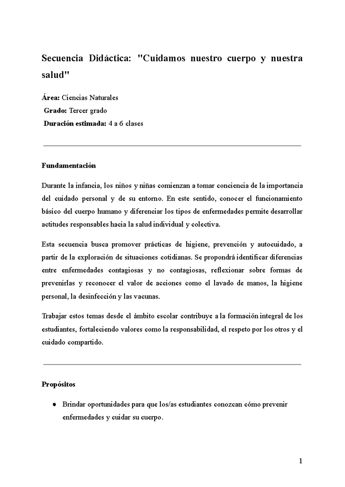 Secuencia Didáctica: Cuidado del Cuerpo y Salud en Ciencias 3er Grado ...
