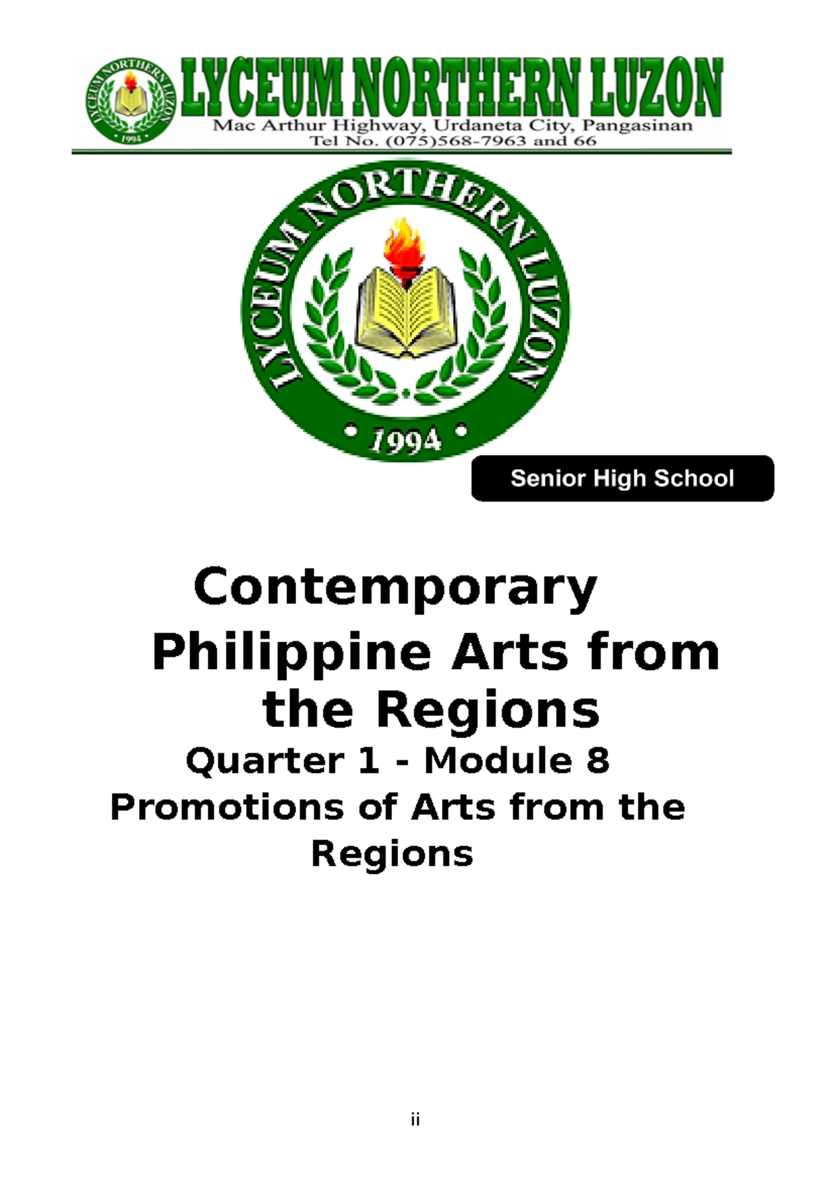 Contemporary Arts Q2 Module 2 - 12 SENIOR HIGH SCHOOL Contemporary ...