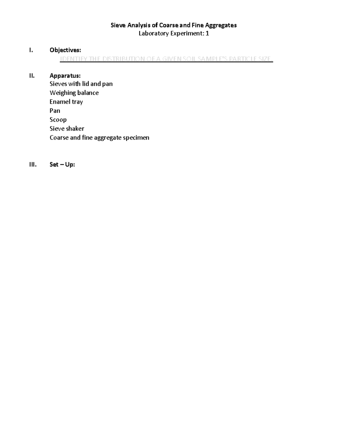 EXPT 1: Sieve Analysis of Coarse and Fine Aggregates Lab Report - Studocu