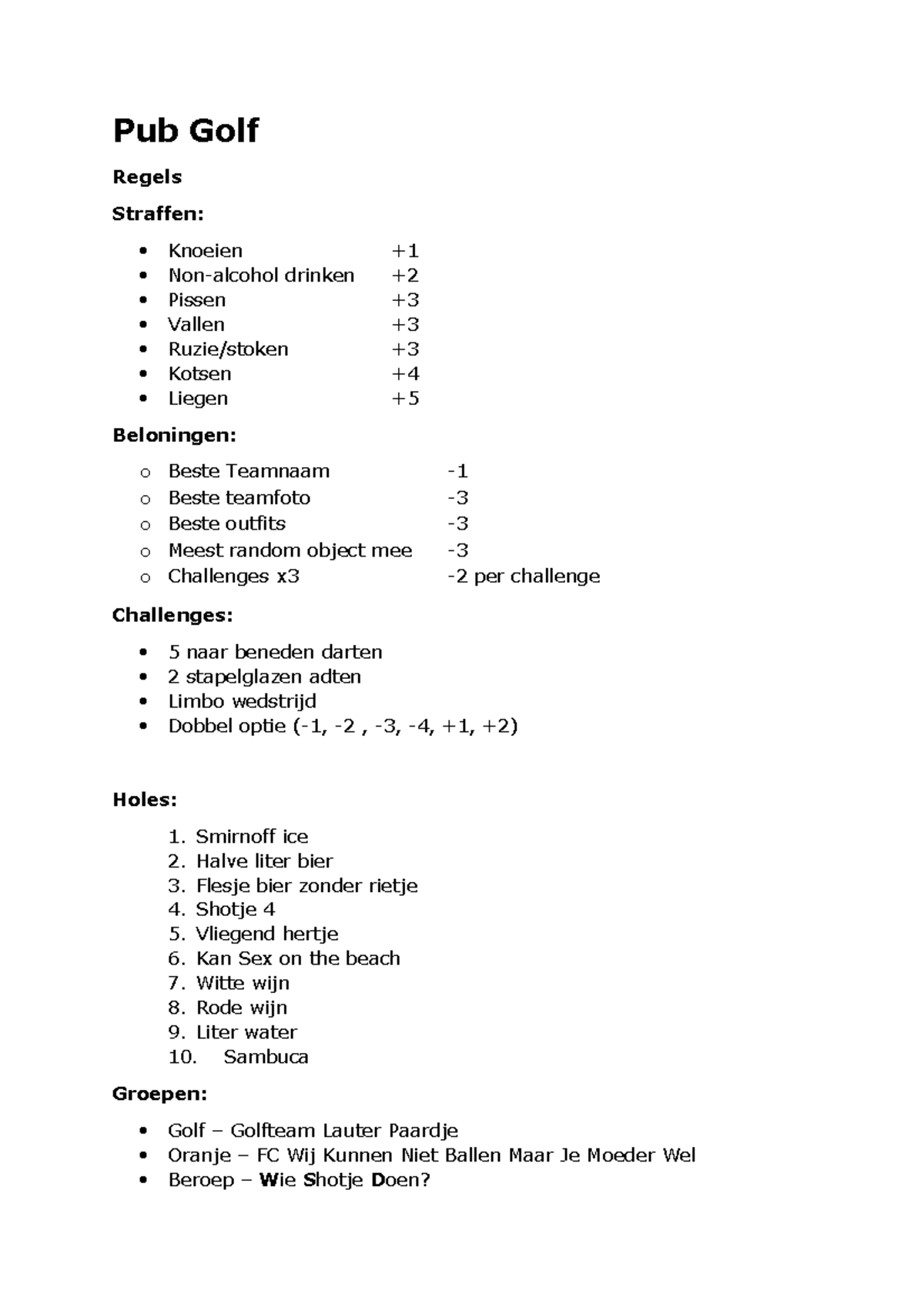 Pub Golf Rules and Challenges Overview - Fun Game Details - Studeersnel