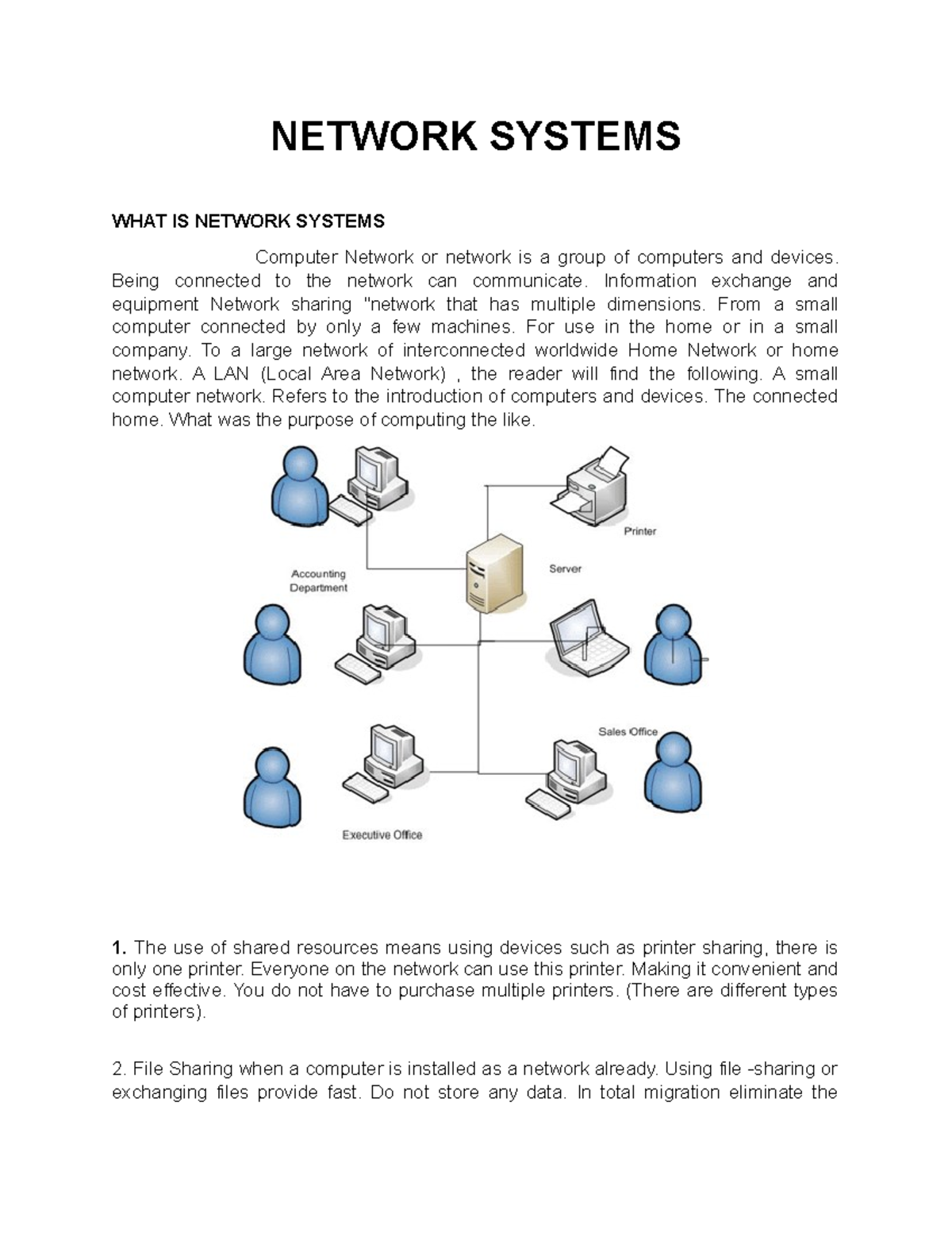 Lesson 2: Introduction to Network Systems and Their Benefits - Studocu