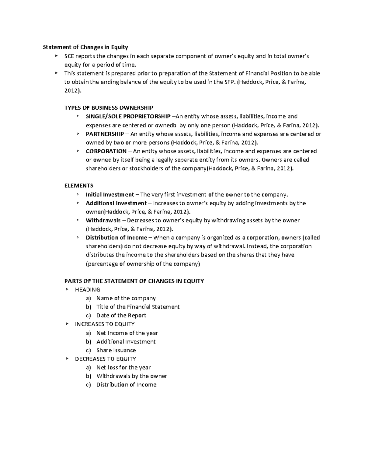 SCE Analysis: Statement of Changes in Equity for Business Entities ...