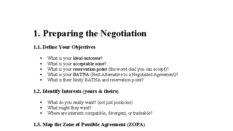 Negotiation Strategies and Techniques - Doc jmlk - Studocu