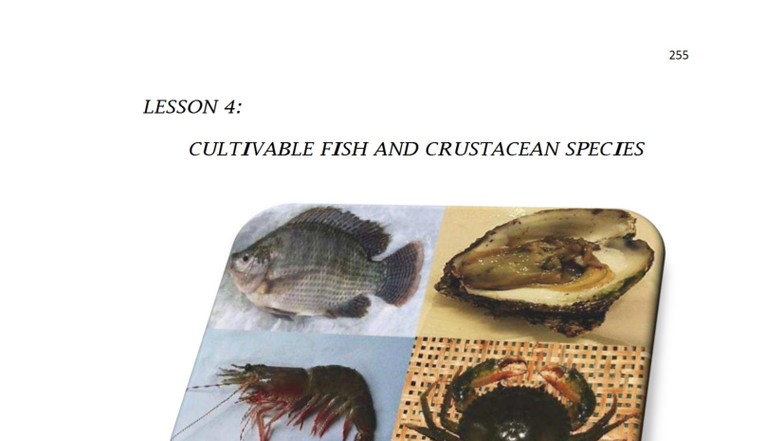 Cultivable -FISH AND Crustecians Reviewer - 255 LESSON 4: CULTIVABLE ...