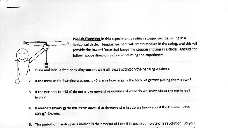 Physics Lab: Circular Motion Experiment Planning and Analysis - Studocu