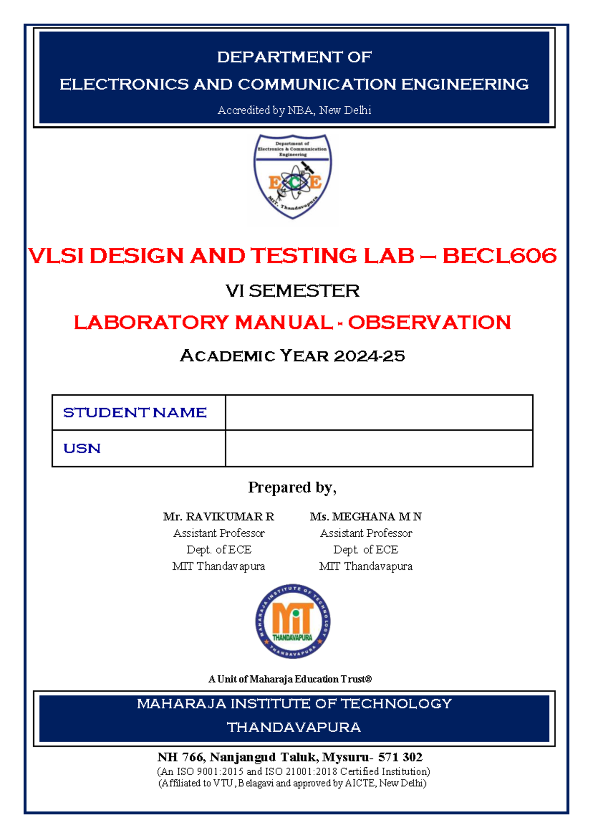 BECL606 VLSI DESIGN AND TESTING LAB MANUAL: Xilinx Simulation Guide ...
