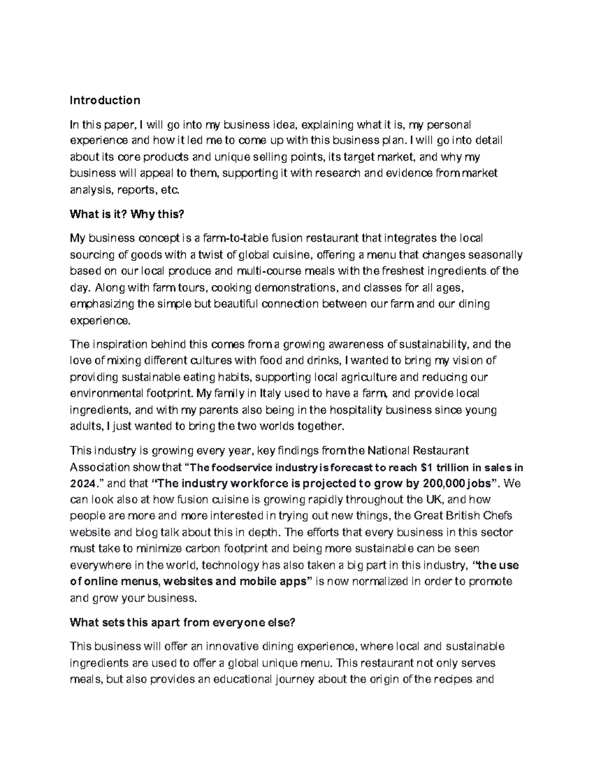 exam restaurant - Introduction In this paper, I will go into my ...