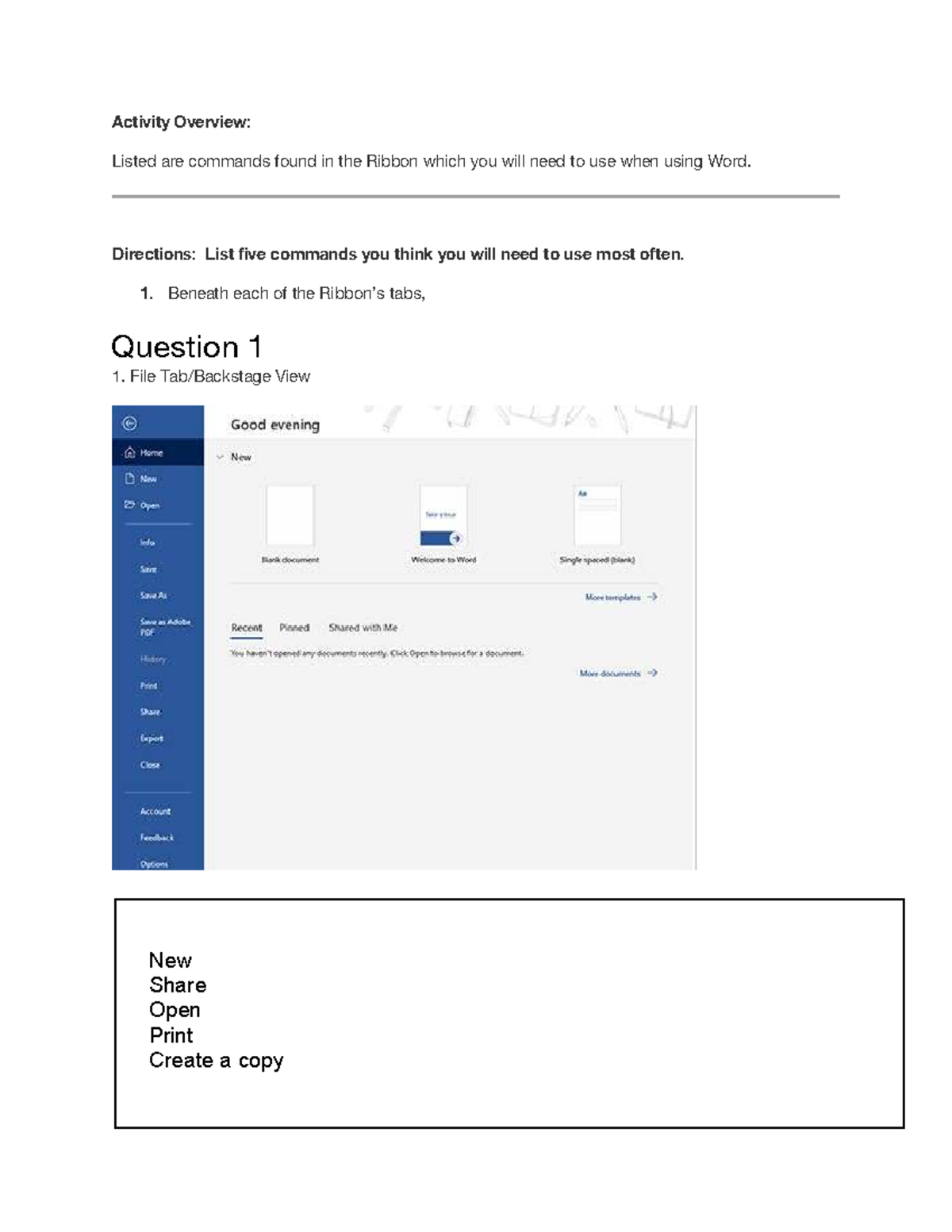 Microsoft Word Ribbon Commands Overview: Alyssa's Copy - Studocu