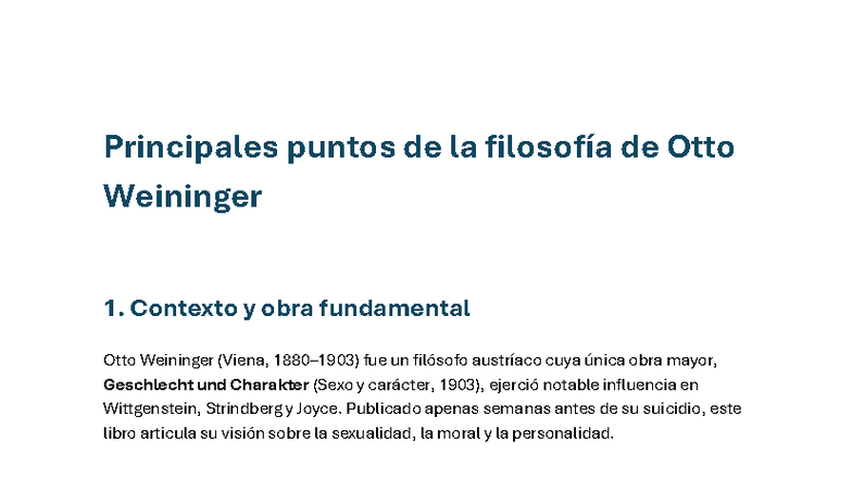 Pensamiento de Otto Weininger y Comparación con Kant y Schopenhauer ...