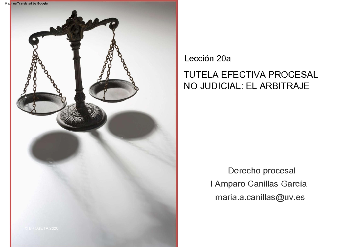 TEMA 20 copia - TUTELA EFECTIVA PROCESAL NO JUDICIAL: EL ARBITRAJE ...