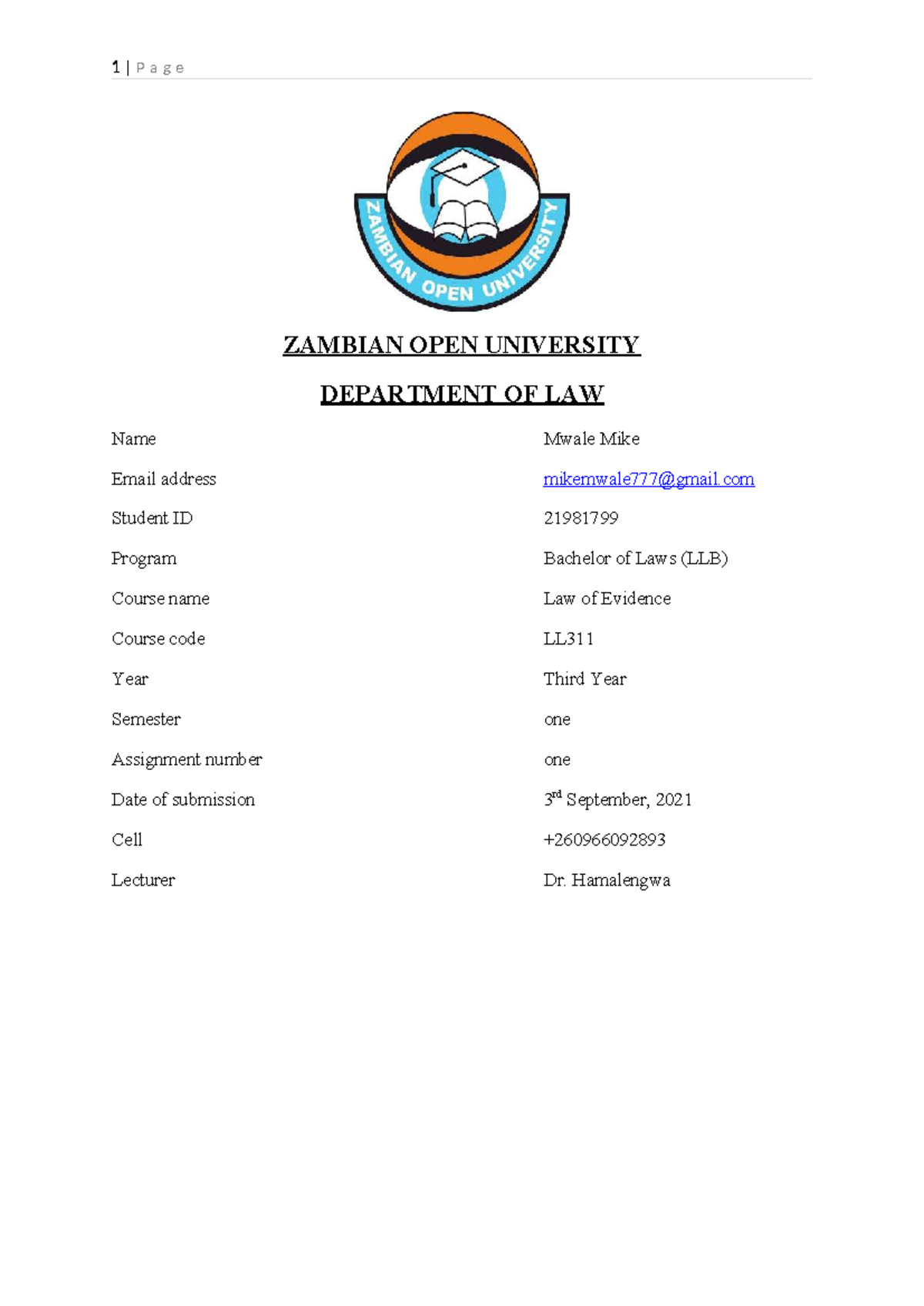 Evidence Law Assignment LL311: Case Study on Keith Mukata's Conviction ...