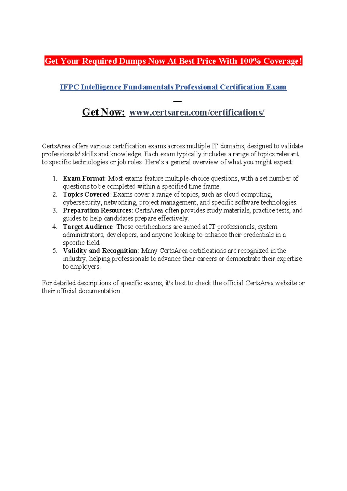 IFPC Intelligence Fundamentals Professional Certification Exam - Get ...