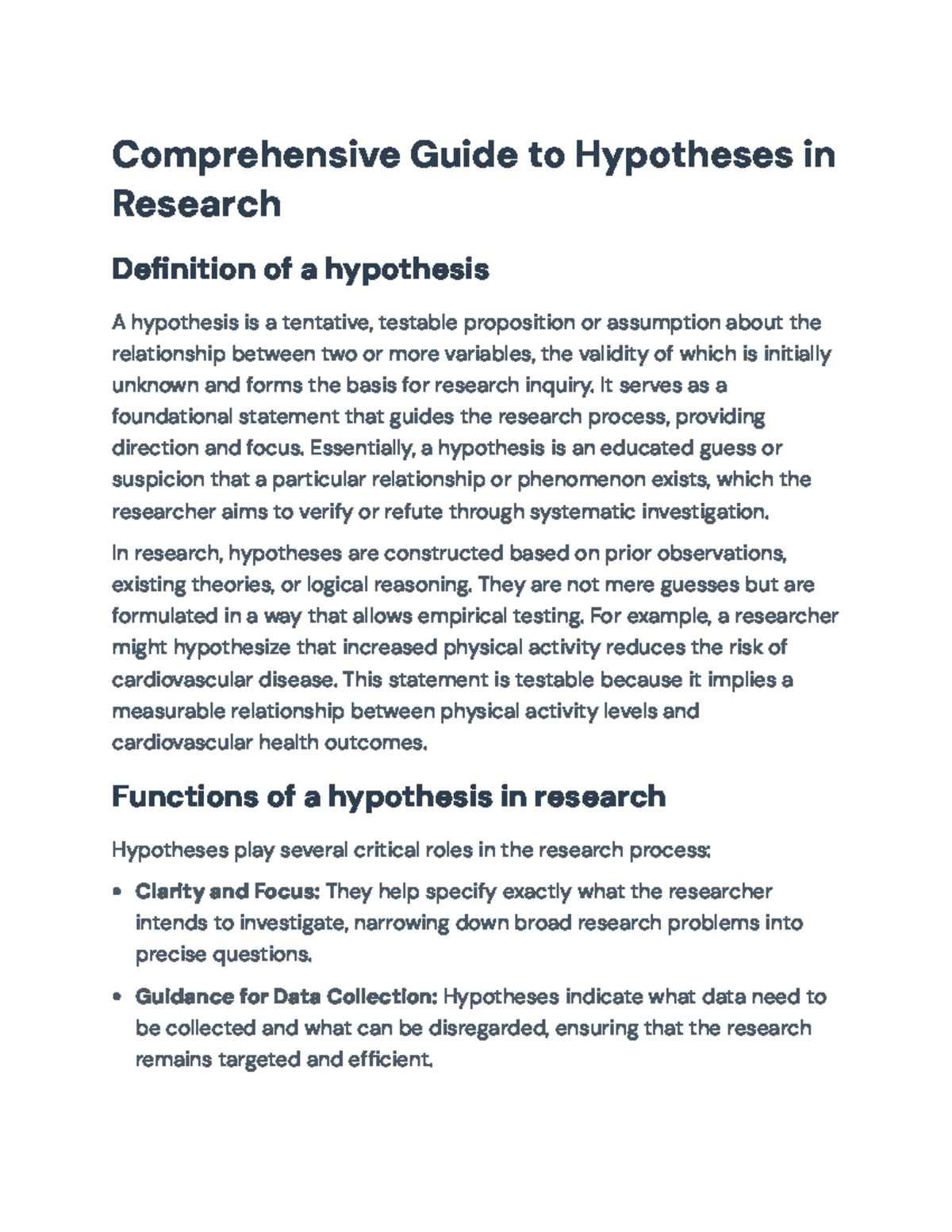 Comprehensive Guide to Hypotheses in Research: Formulation & Testing ...