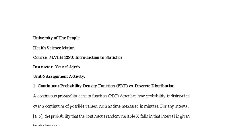 MATH 1280: Unit 6 Assignment - Airport Check-in Probability Analysis ...