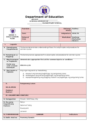 Sample Class Program 2024 2025 Grade 6 - Republic of the Philippines ...