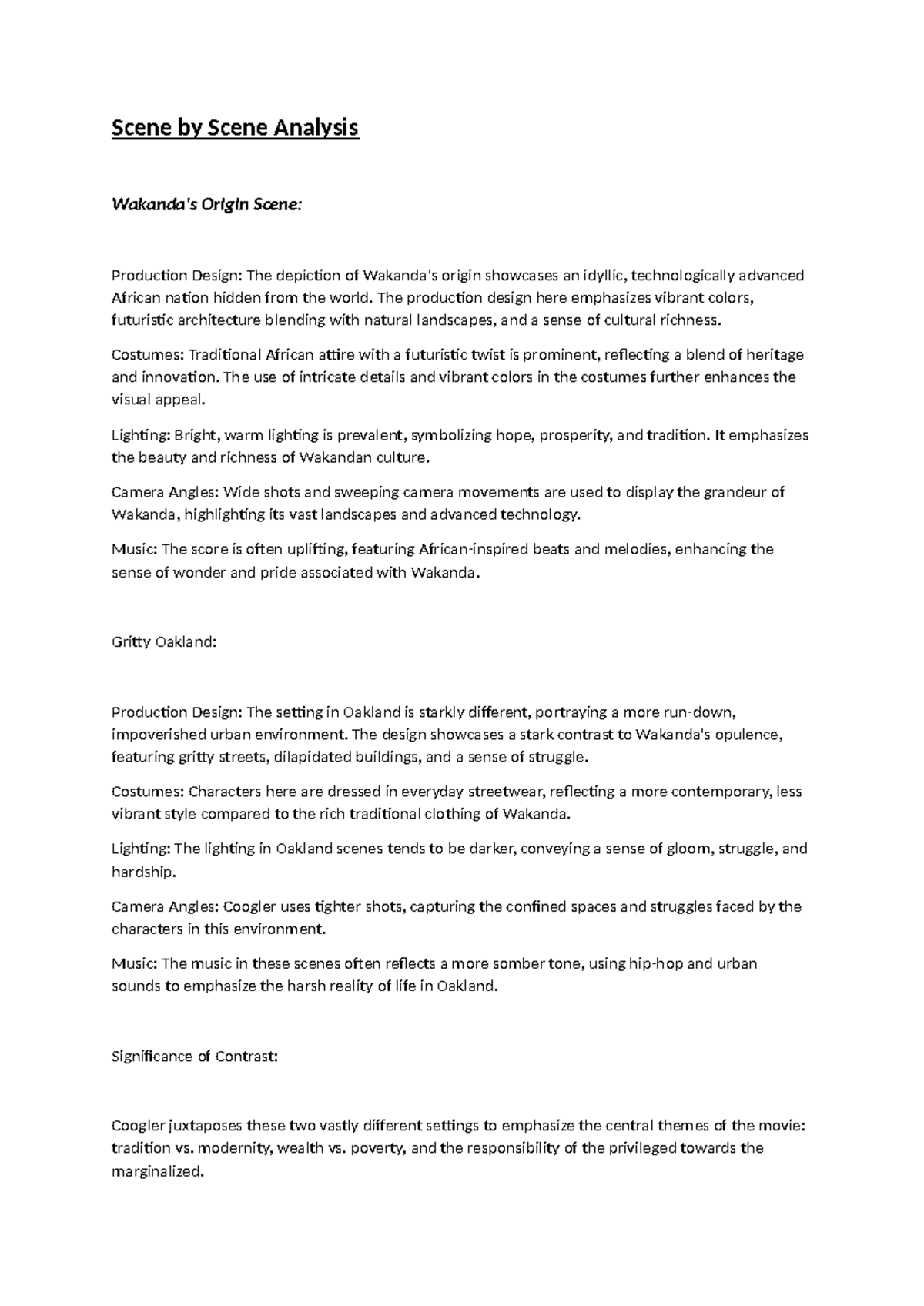 Black Panther Film Scene Analysis & Study Questions (CIN101) - Studocu