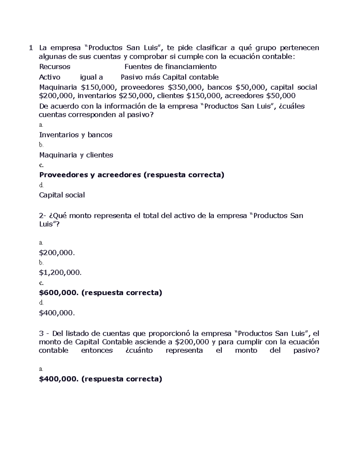 Autocalificable Inf. Financiera Semana 2: Ejercicios Contables - Studocu