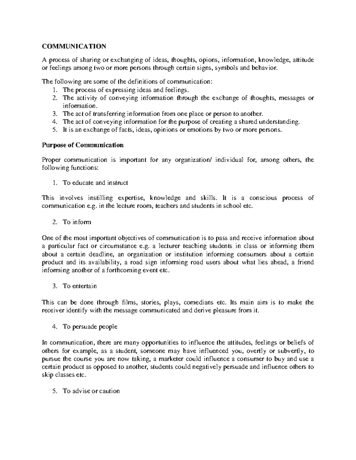 COMM 101: Understanding the Essentials of Effective Communication - Studocu