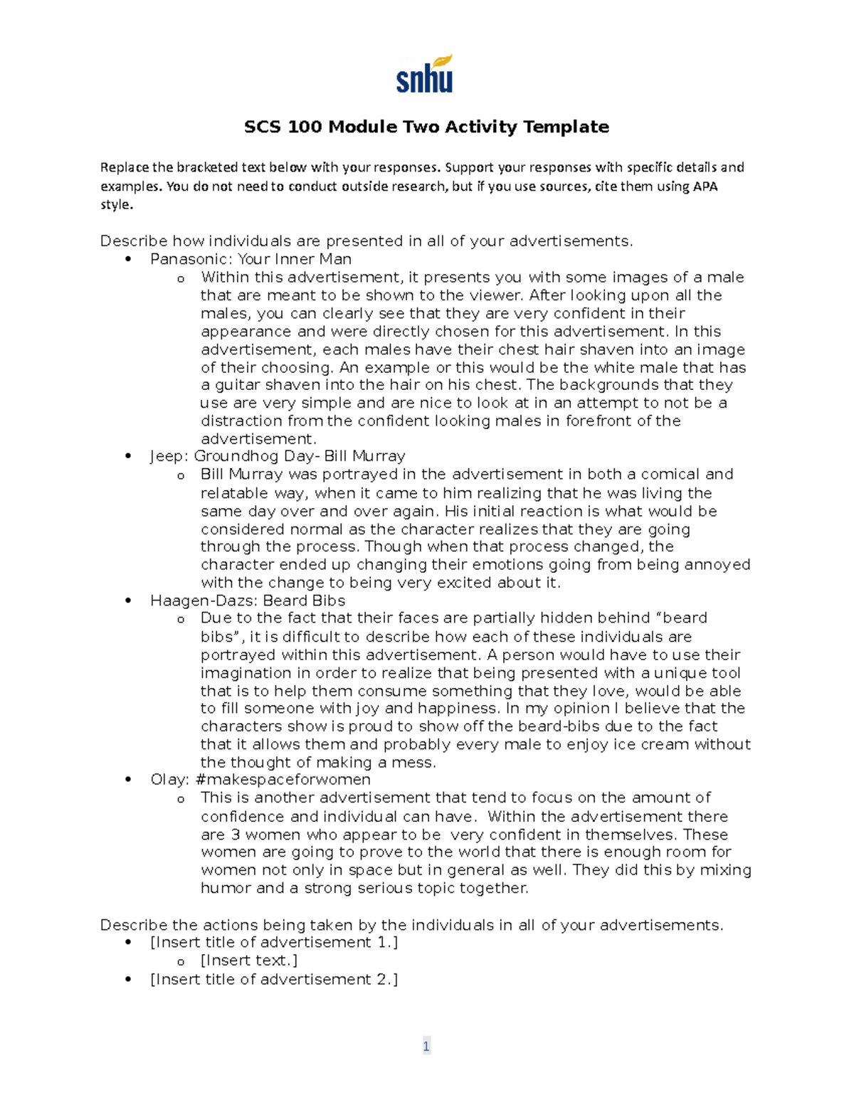 SCS 100 Module Two Activity Template - SCS 100 Module Two Activity ...