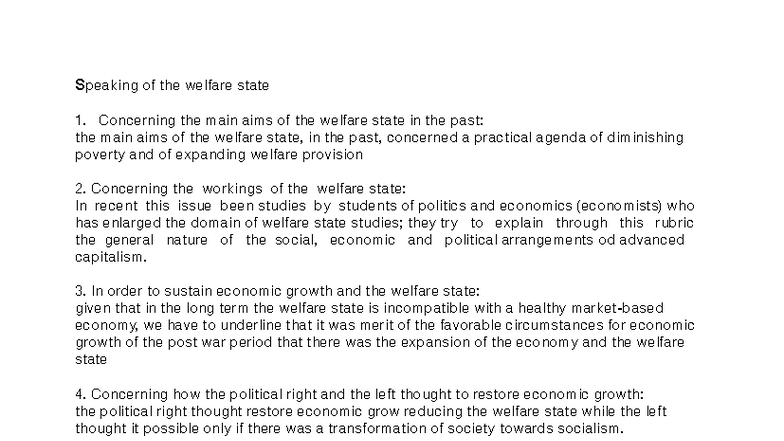 Welfare State Analysis: Historical Aims & Modern Challenges - Studocu