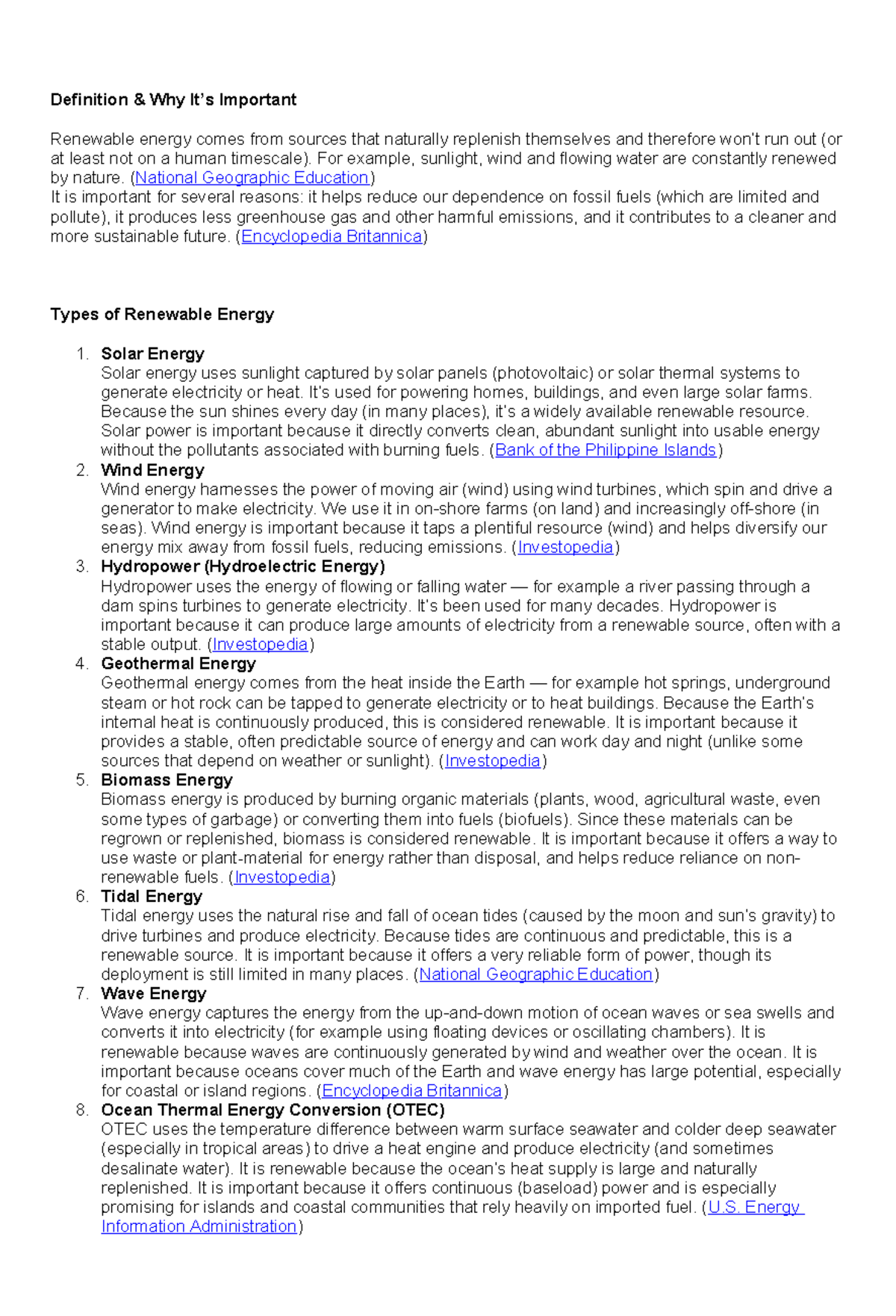 CE111 Renewable Resources: Importance and Types of Renewable Energy ...