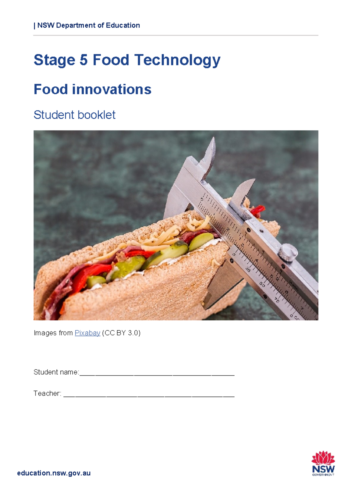 Stage 5 Food Technology: Food Product Development Student Booklet - Studocu
