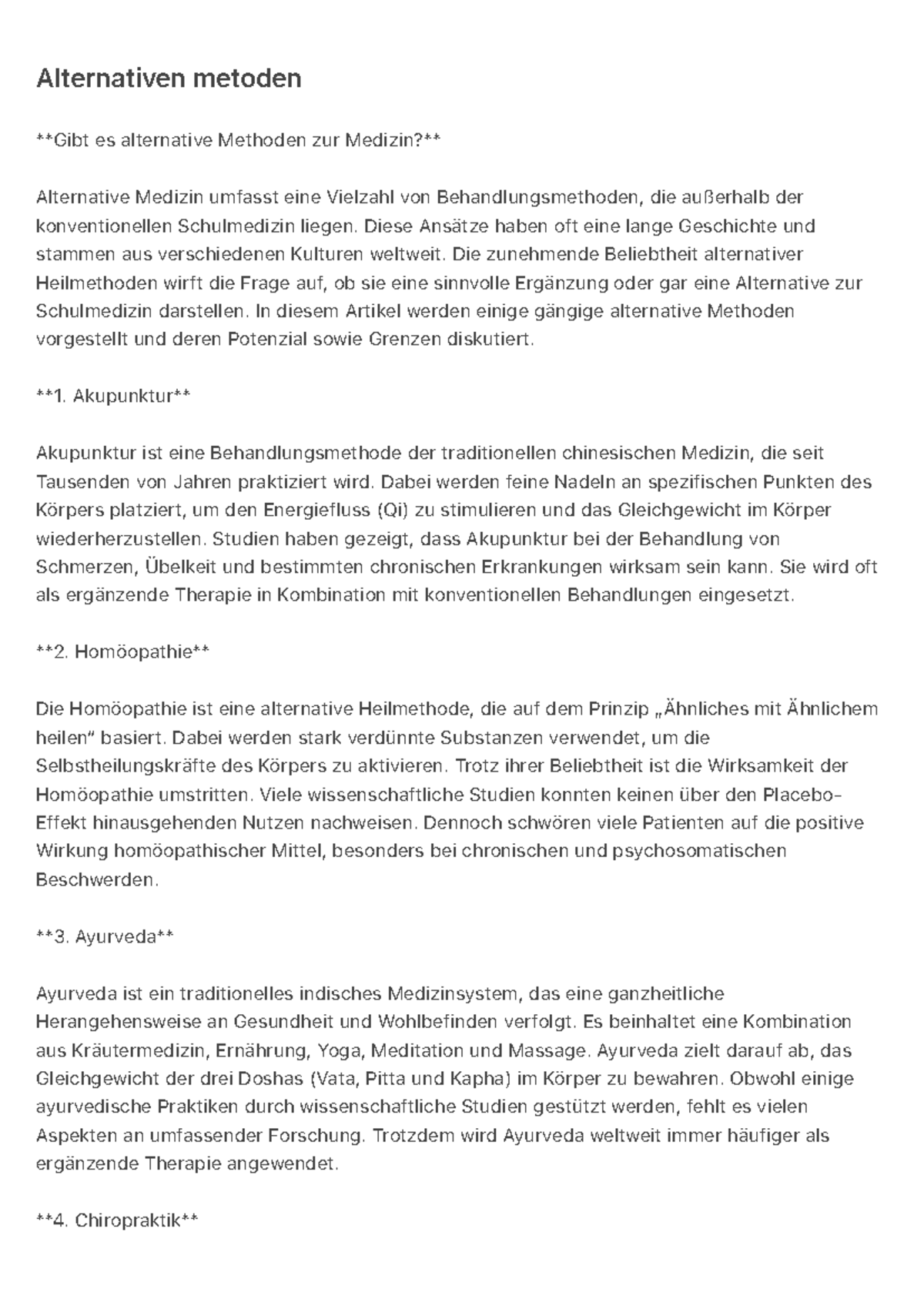 Alternativen metoden - lesen text - Alternativen metoden Gibt es ...