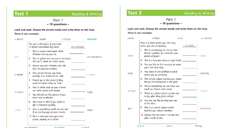 Practice Test: Reading & Writing (Test 1-4) - Studocu