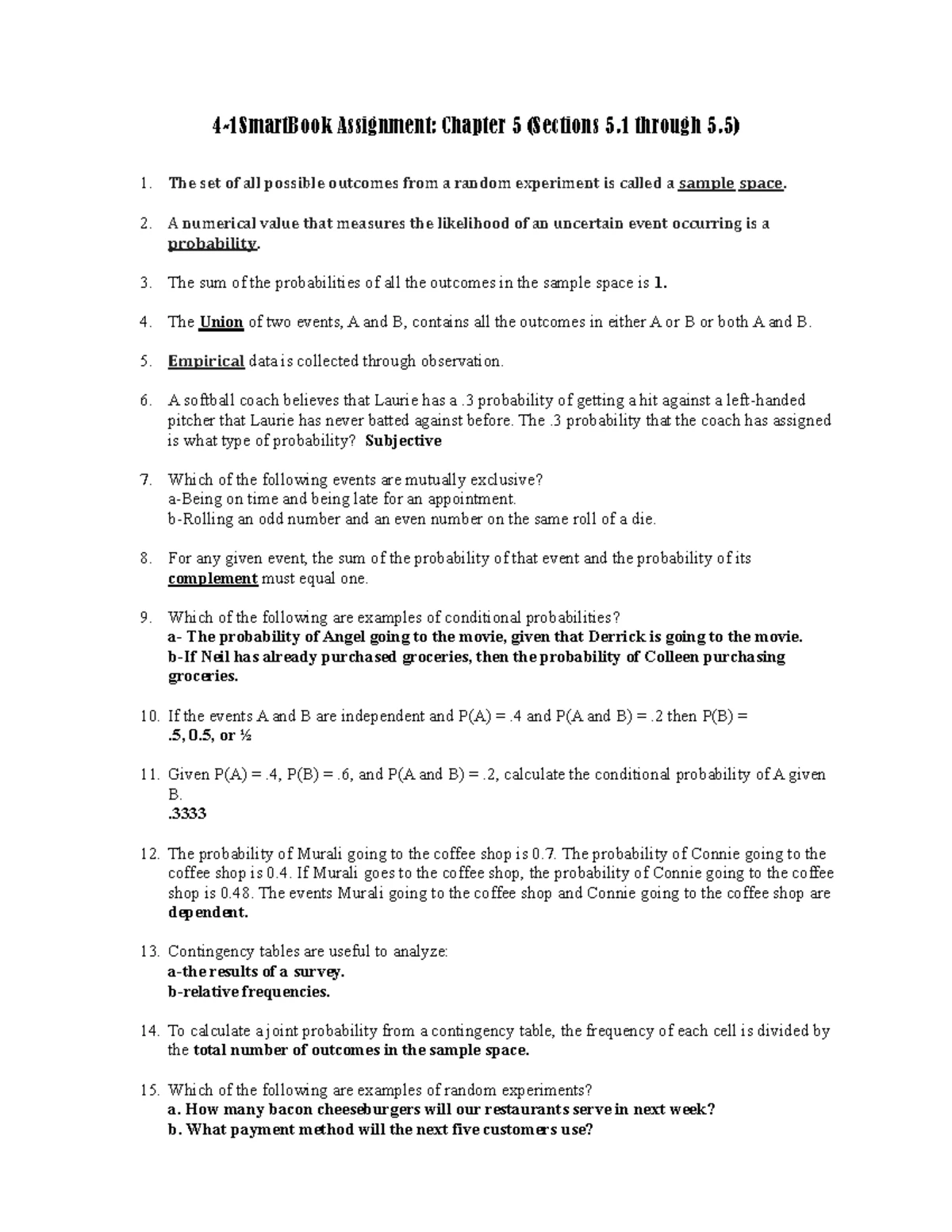 Chapter 7 Homework Smartbook - Chapter 7 Homework Smartbook True or false: A continuous random ...