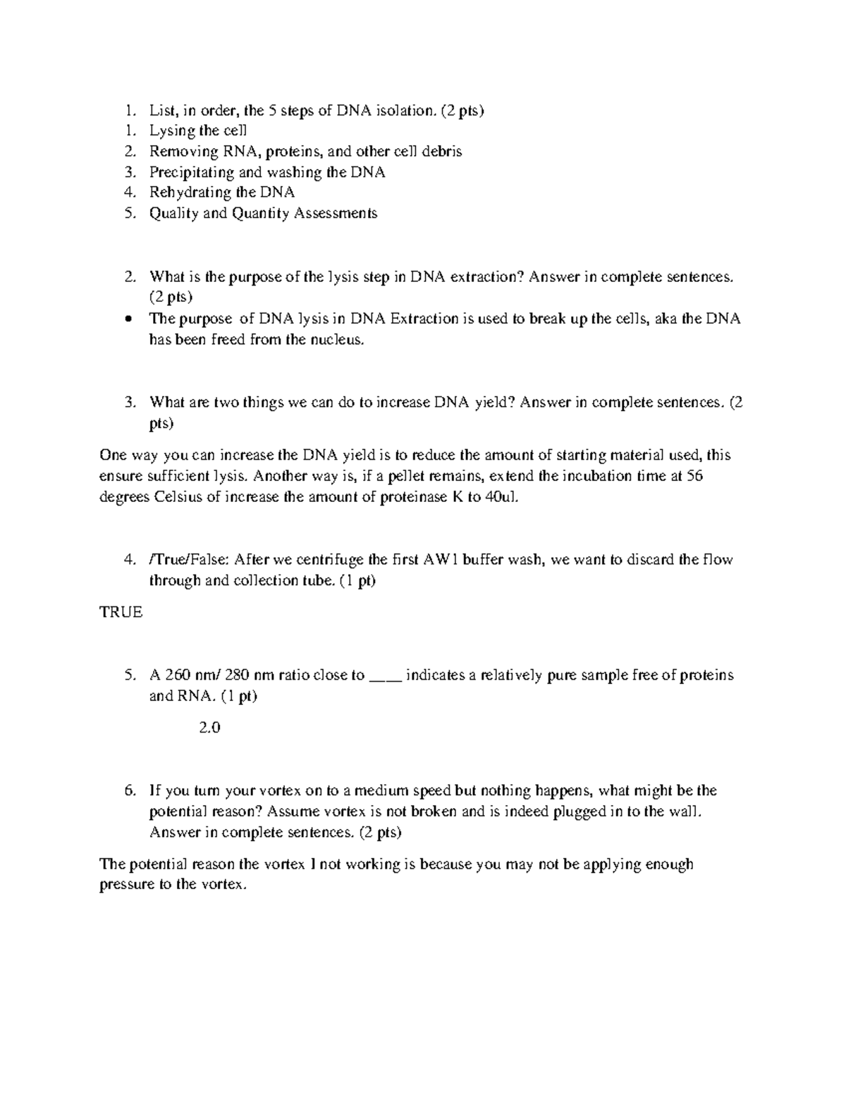 DNA Isolation Steps and Techniques - BIOL 275L Worksheet 2 - Studocu