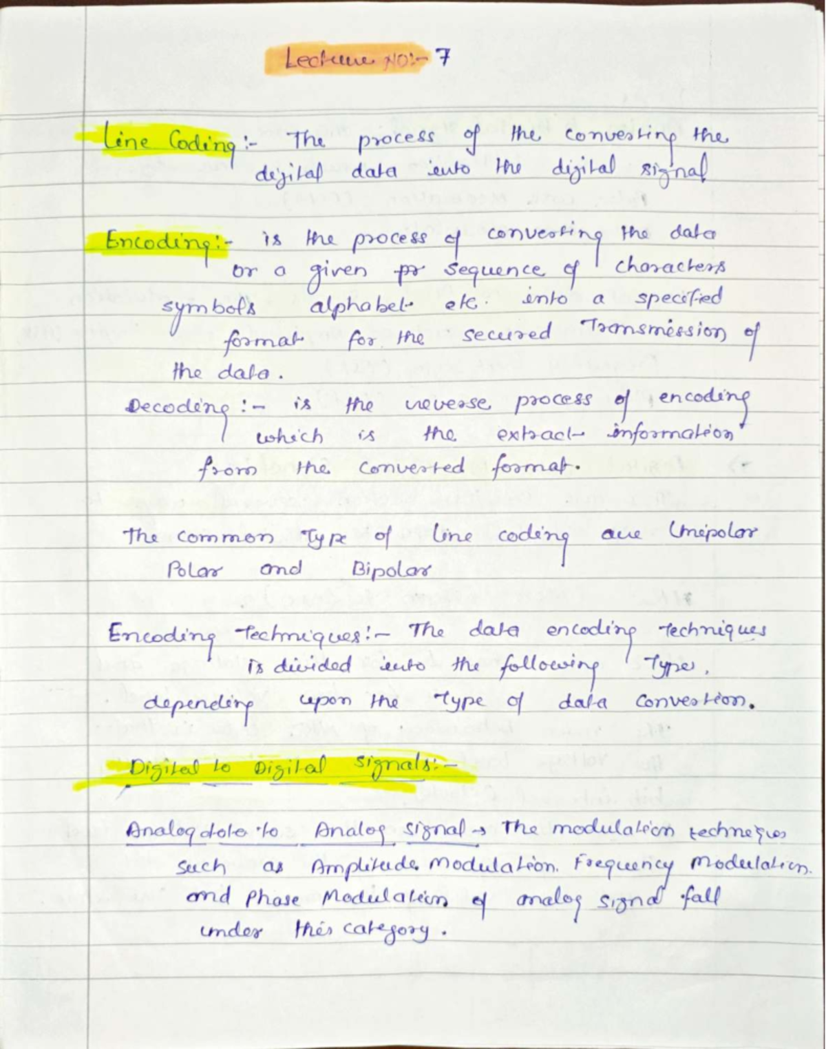 Computer Network Unit 2: Encoding and Modulation Techniques - Studocu