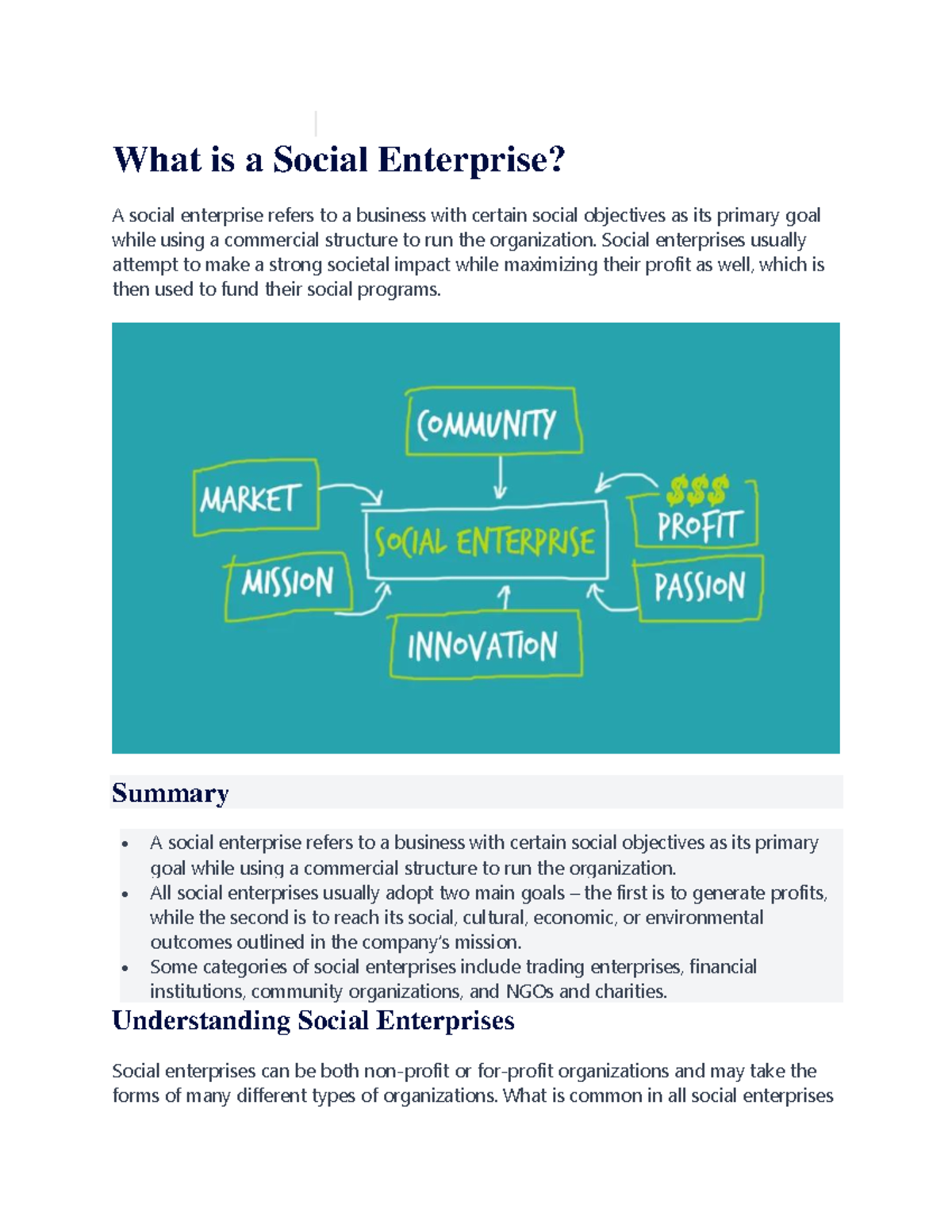 SOC 101: Notes on Social Entrepreneurship and Its Impact - Studocu