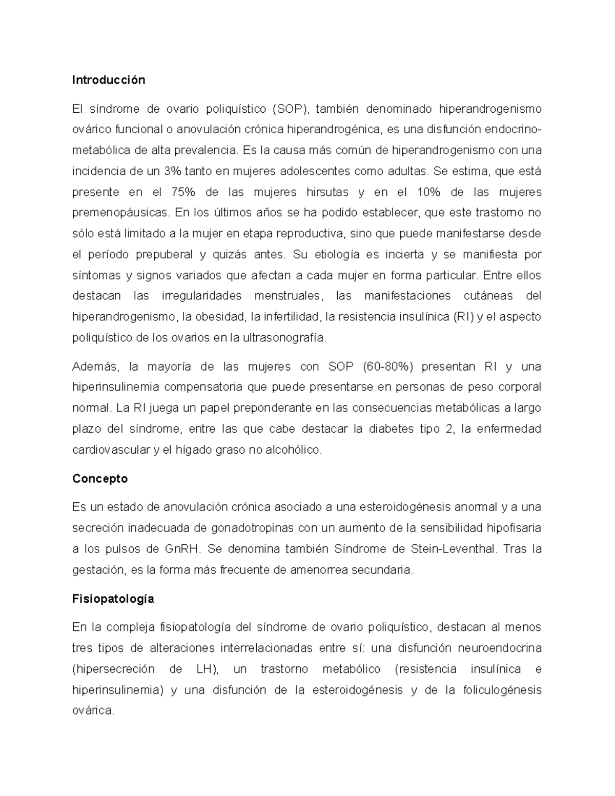 SOP: Resumen sobre el Síndrome de Ovario Poliquístico en Ginecología ...