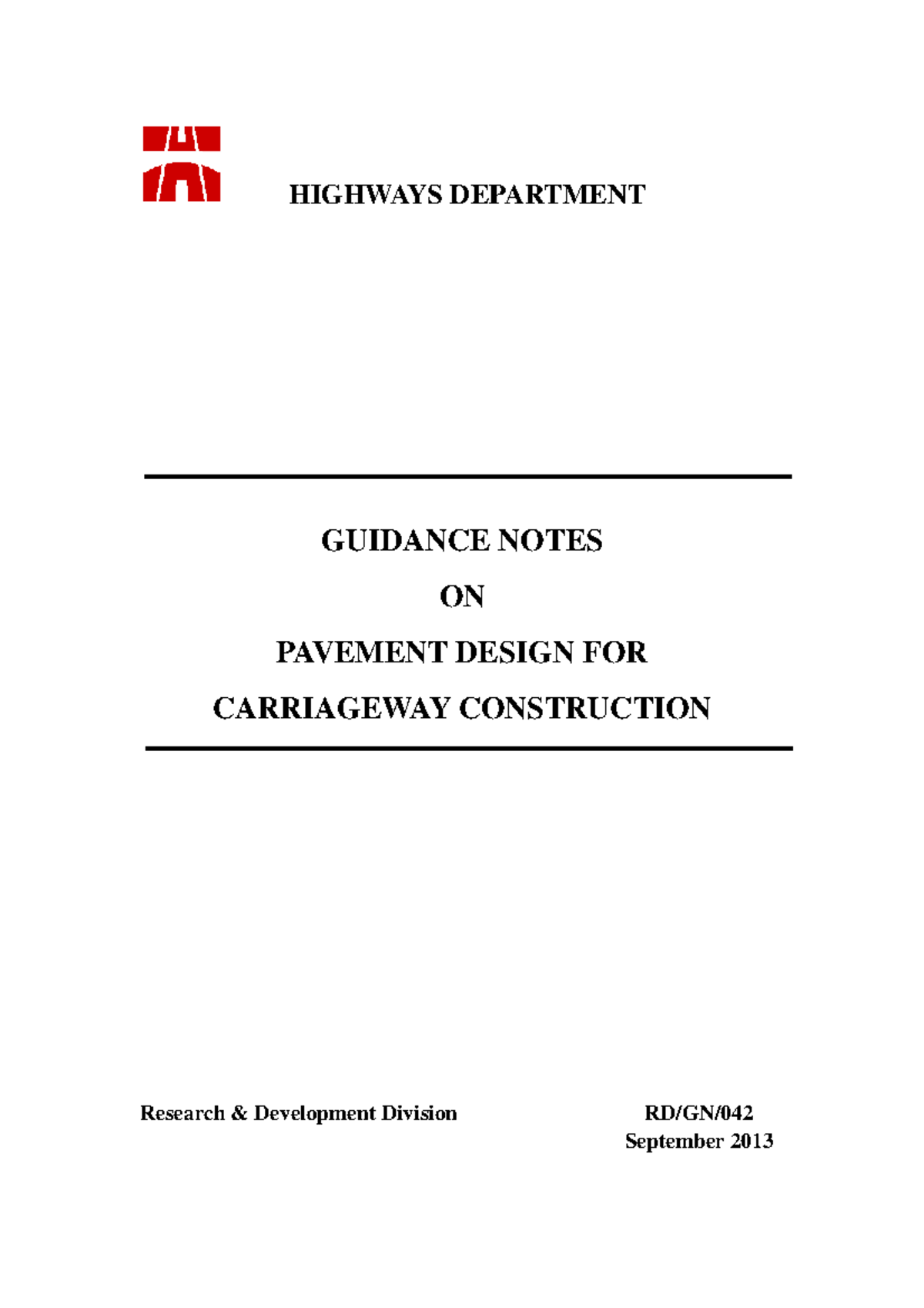RD GN 042 Guidance on Pavement Design for Carriageway Construction ...