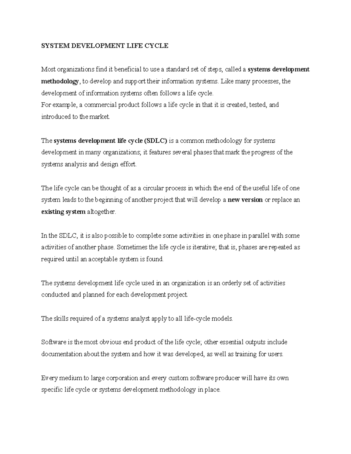 Chapter 2 - System Development Life Cycle (SDLC) Overview and Phases ...