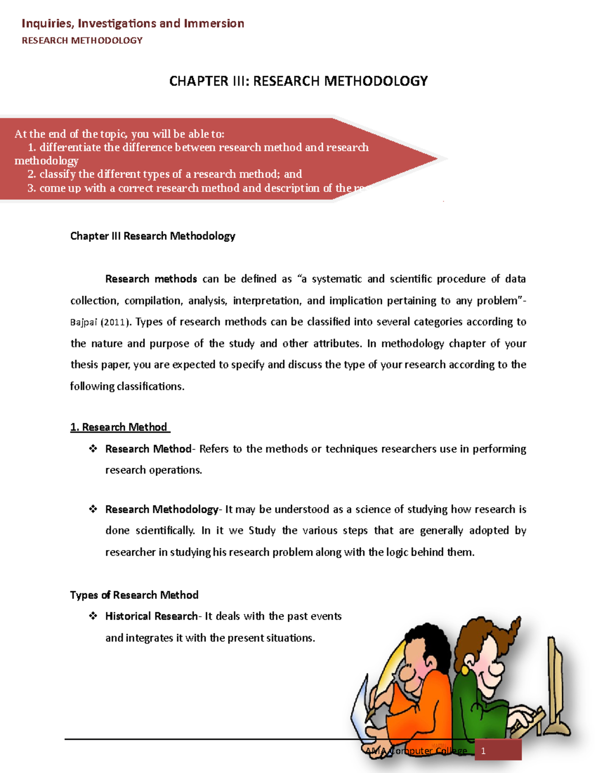 Chapter III - The Research Methodology 3 - RESEARCH METHODOLOGY CHAPTER ...
