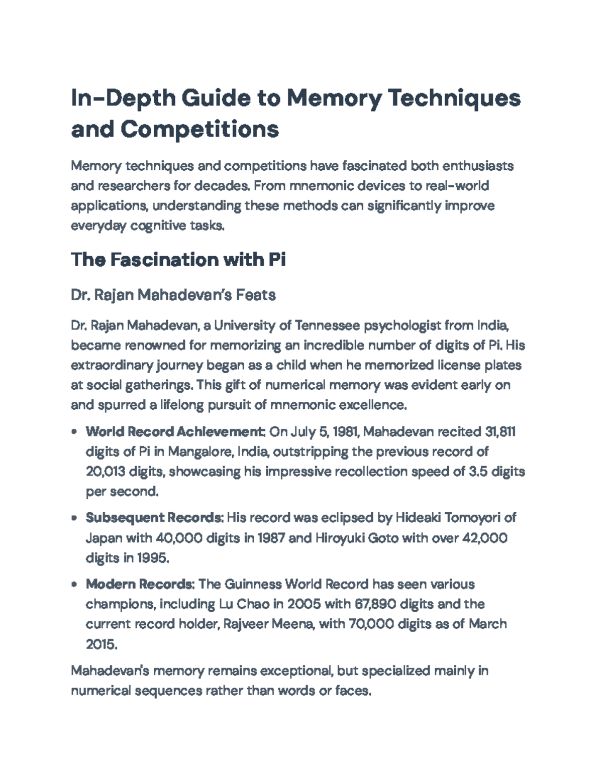 In-Depth Guide to Memory Techniques and Competitions (Course ID) - In ...