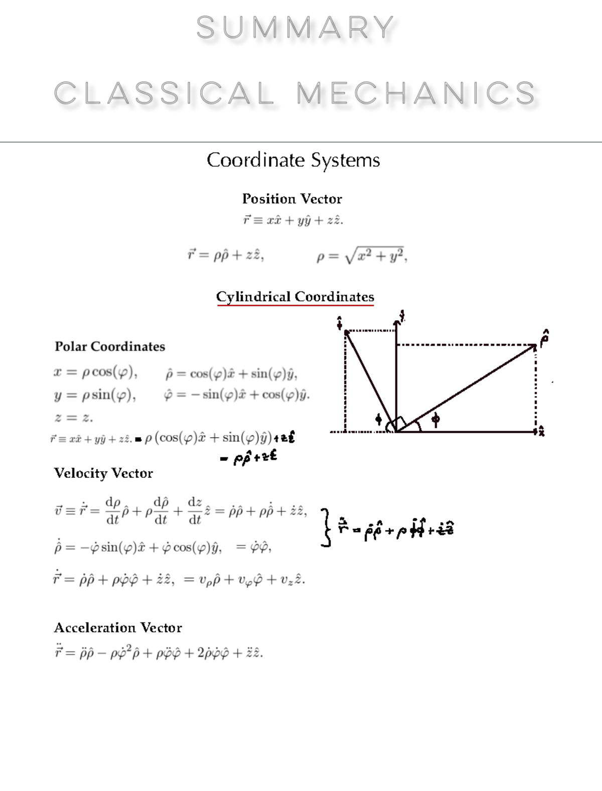 Summary of Classical Mechanics Concepts (PHYS 101) - Studeersnel