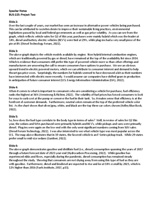 BUS225 Project Two Speaker Notes - Project Two – Speaker Notes Southern ...