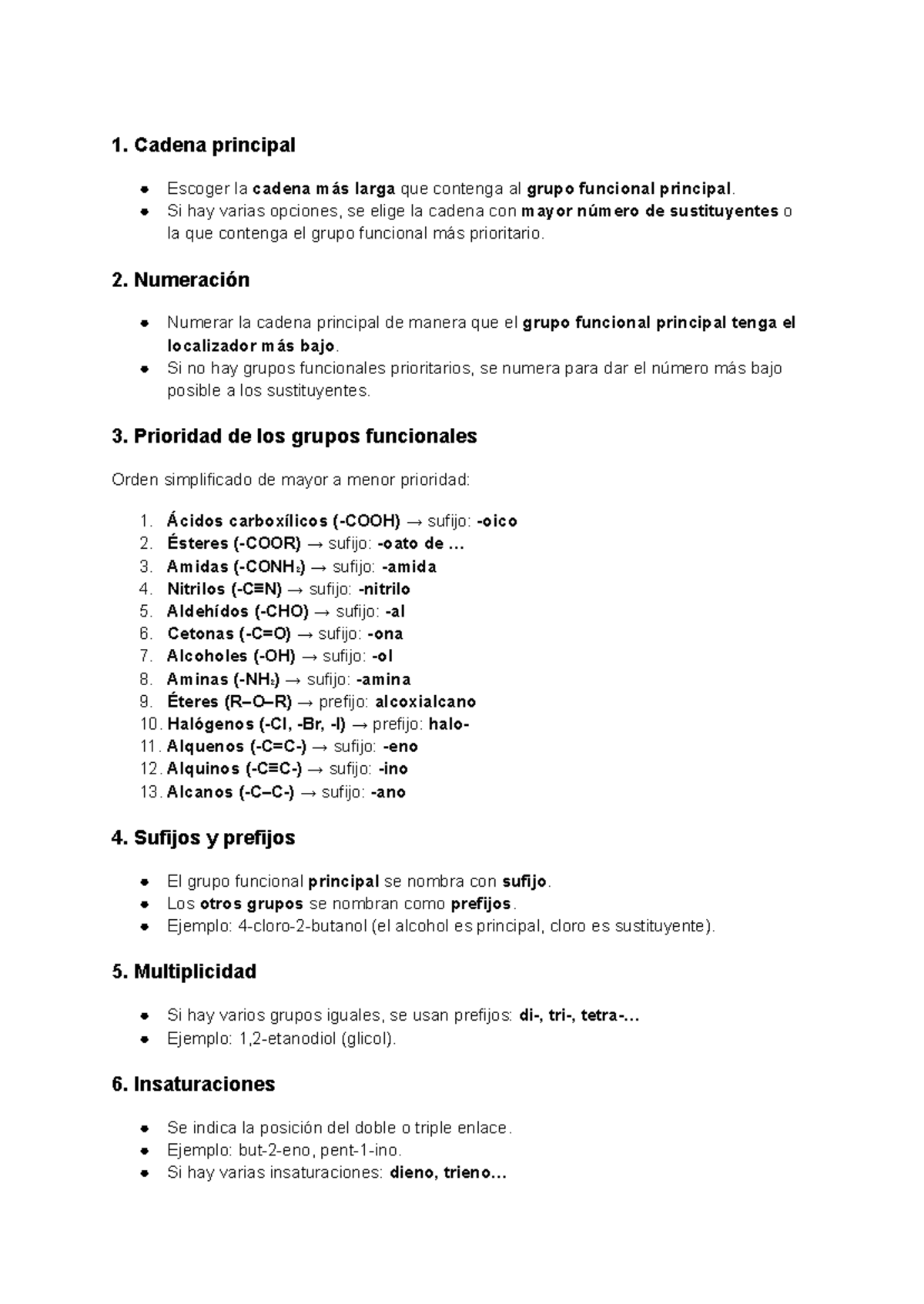 Resumen de Reglas de Nomenclatura Orgánica - Química 101 - Studocu