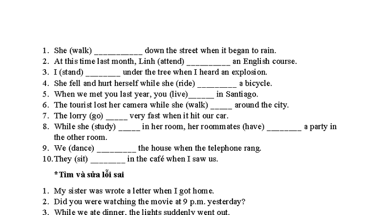 Correct Verb Tenses Practice for English Learners - Studocu