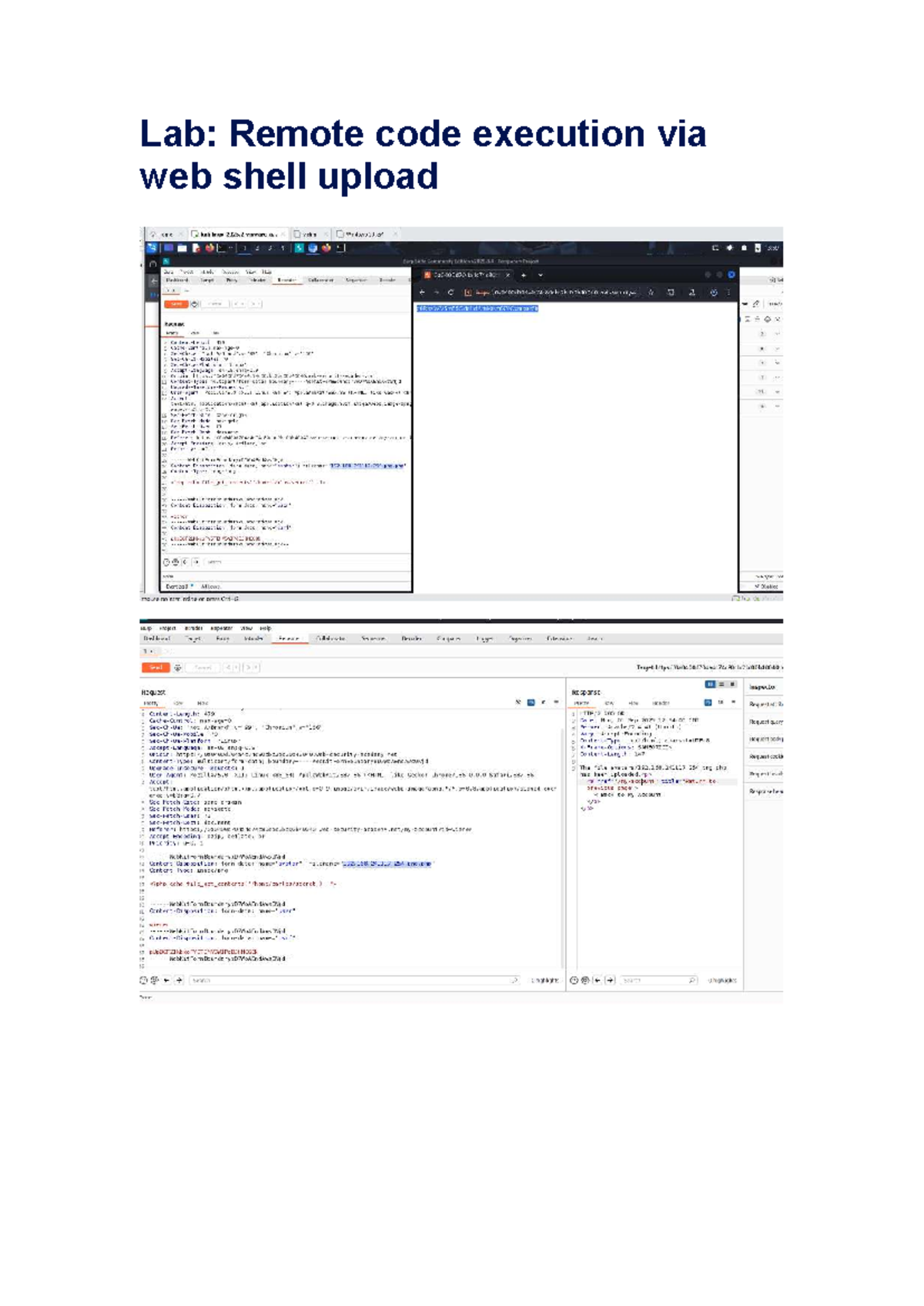 Lab: File Upload Vulnerabilities - Web Shell Exploitation Techniques - Studocu