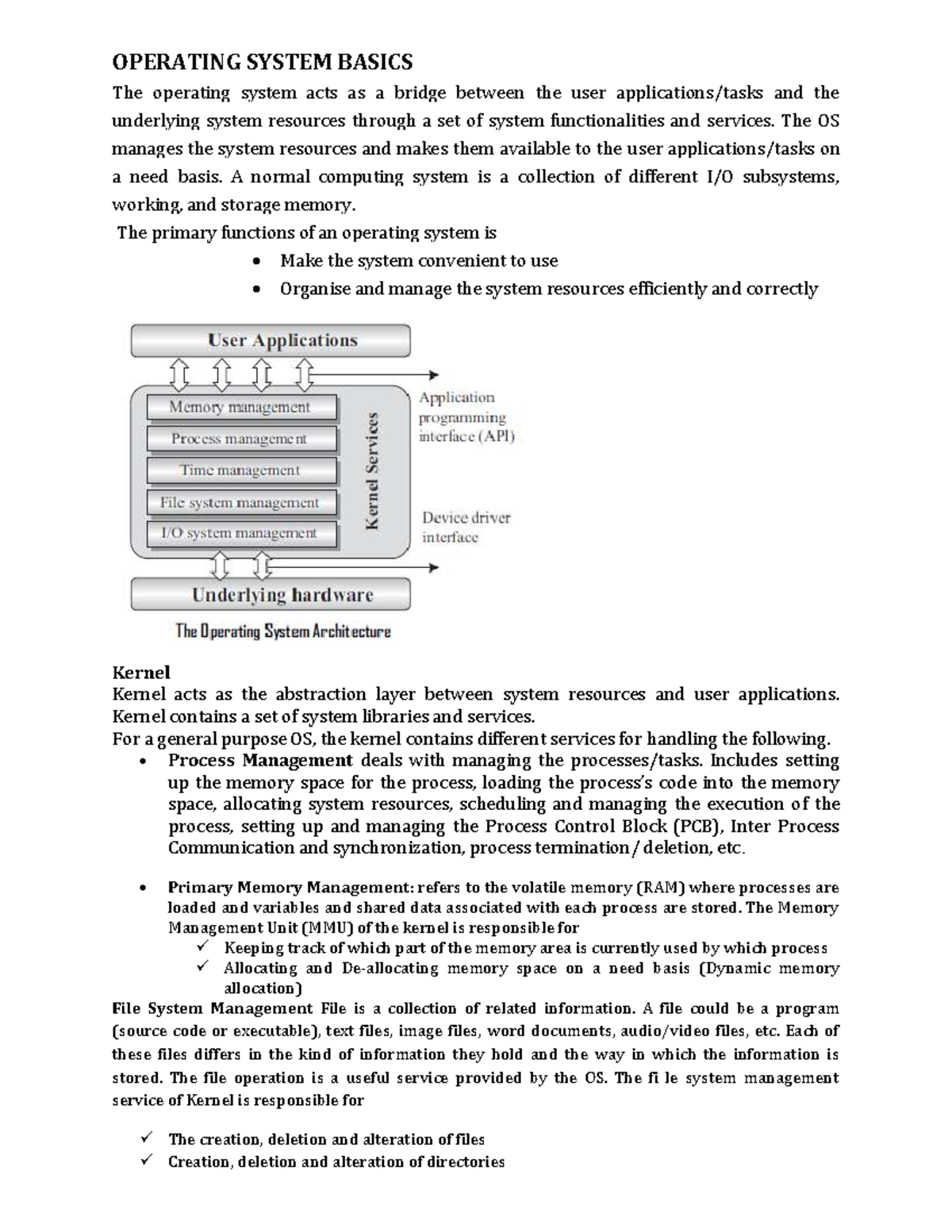 Module 3 ESD - Fundamentals of Operating System Functions - Studocu