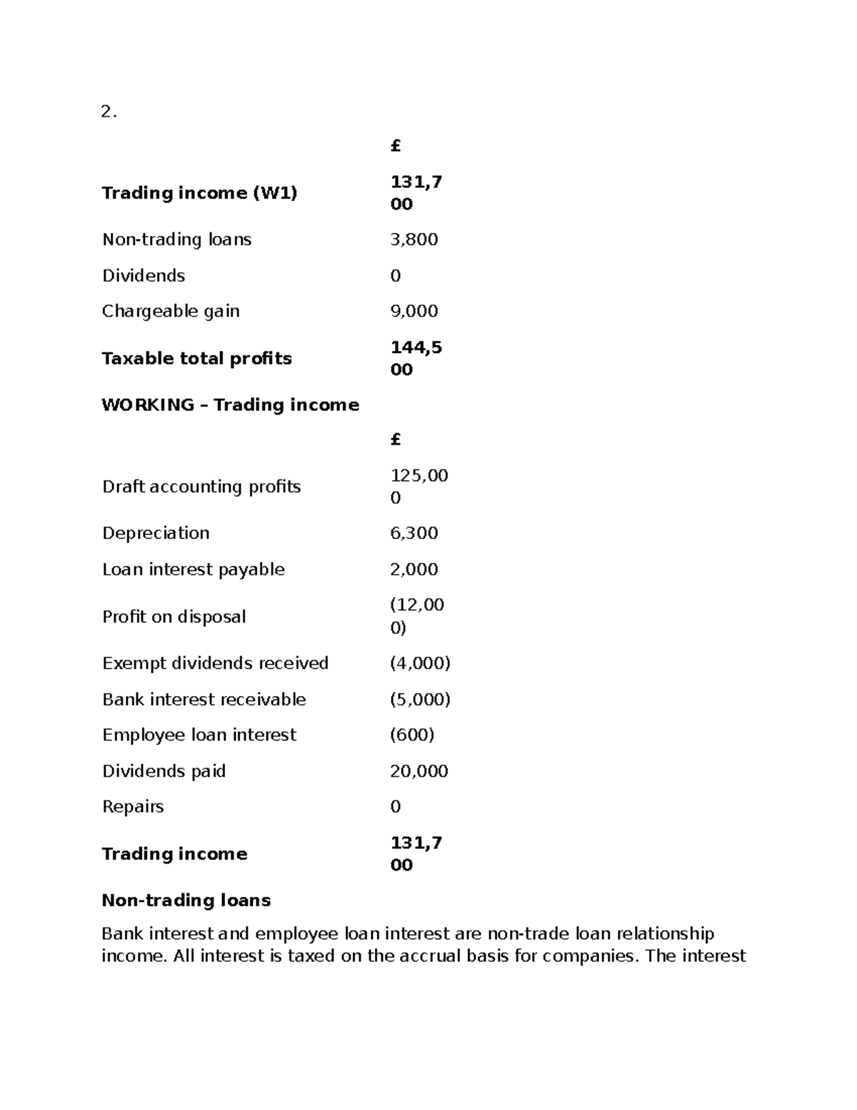 Trading Income and Taxable Profits Analysis (W1) - Studocu
