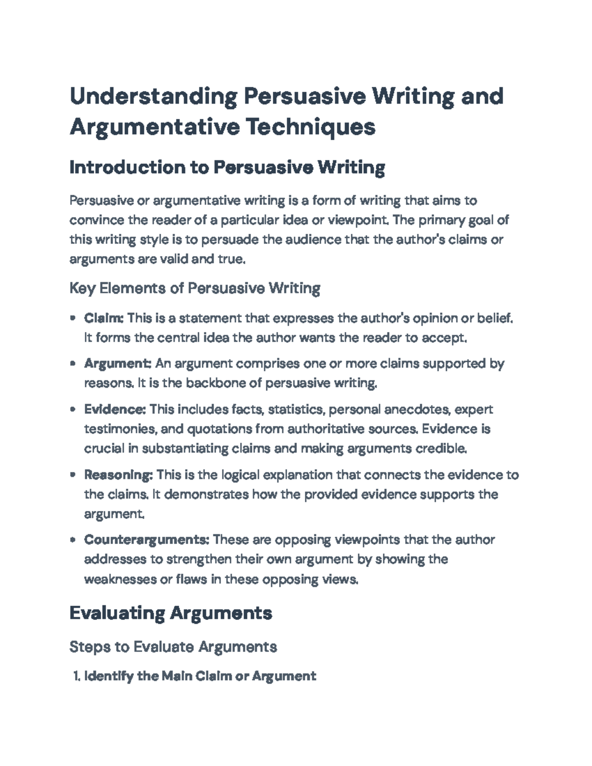 Persuasive Writing Techniques: Analyzing Arguments & Fallacies - Studocu