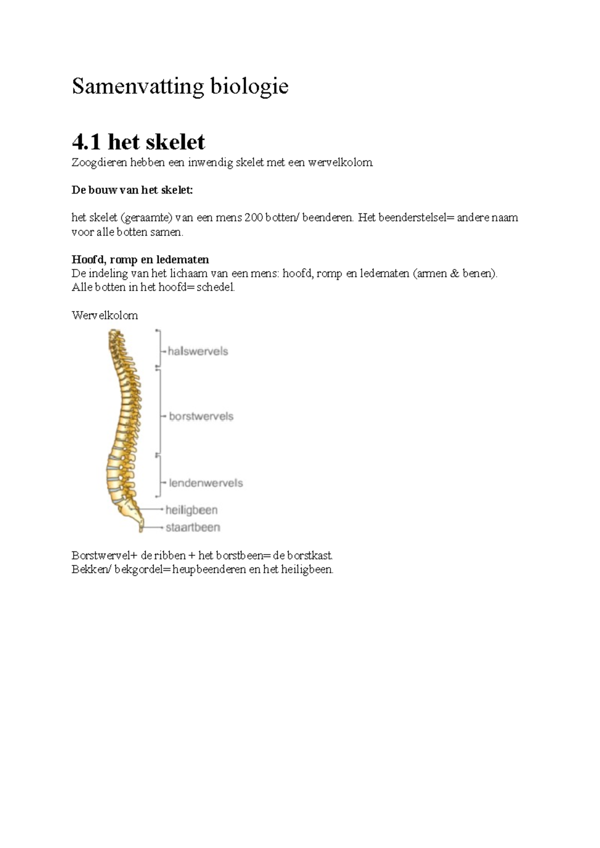 Samenvatting Biologie TW 2: Het Skelet en Spierstelsel - Studeersnel