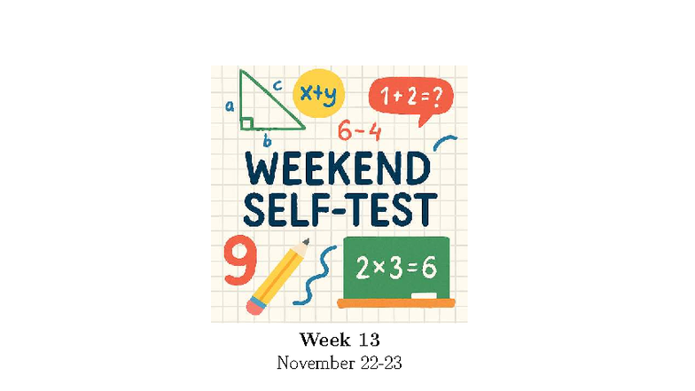 Week 13 Math Weekend Self Test Instructions - Studocu